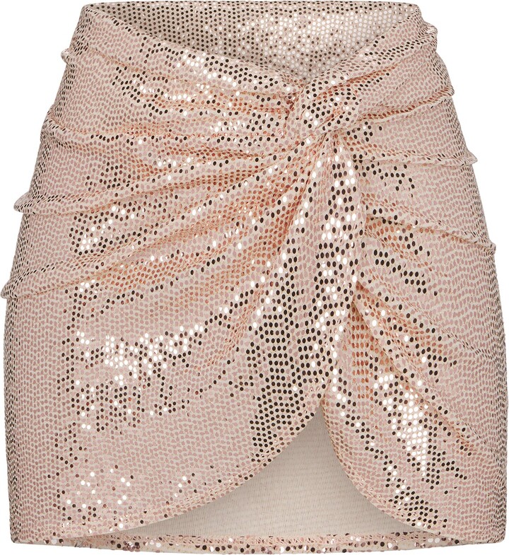 THE SKIMS BIKINI Sequin Sarong Mini Skirt | Clay - ShopStyle