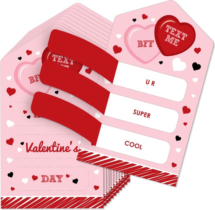 Big Dot of Happiness Conversation Hearts - Valentine's Day Cards for ...