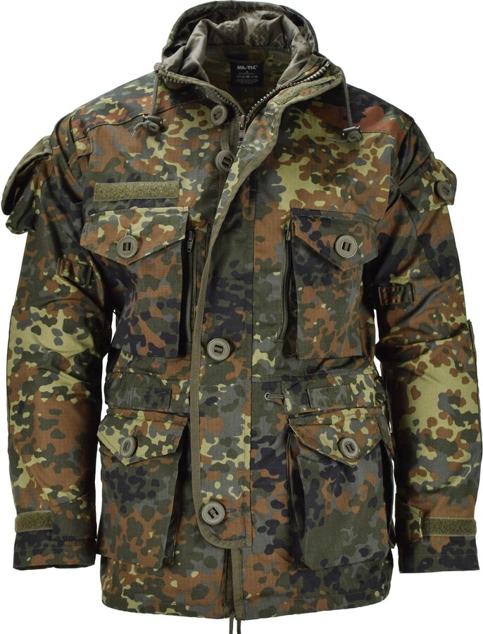 German Army Jacket Miltec RipStop Smock Flecktarn Camo Parka Men's ...