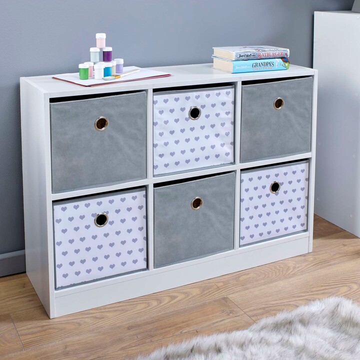 Dunelm Llyod Pascal 6 Cube Shelving Unit, Grey Hearts Grey - ShopStyle
