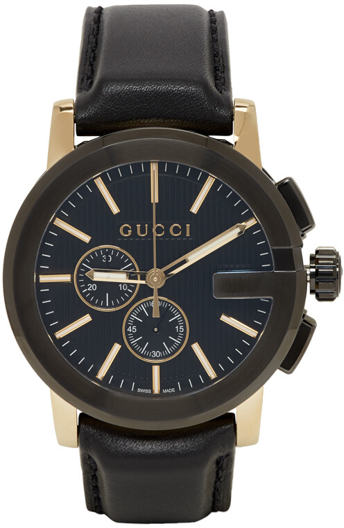Gucci Black & Gold G-Chrono Watch - ShopStyle
