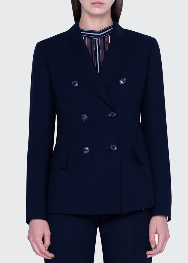 Akris Peak Lapel Six-Button Jacket - ShopStyle