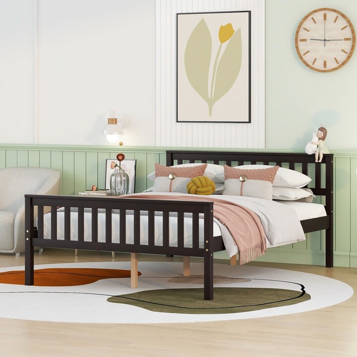 Rasoo Concise & Elegant Full Size Wood Platform Bed Frame with ...