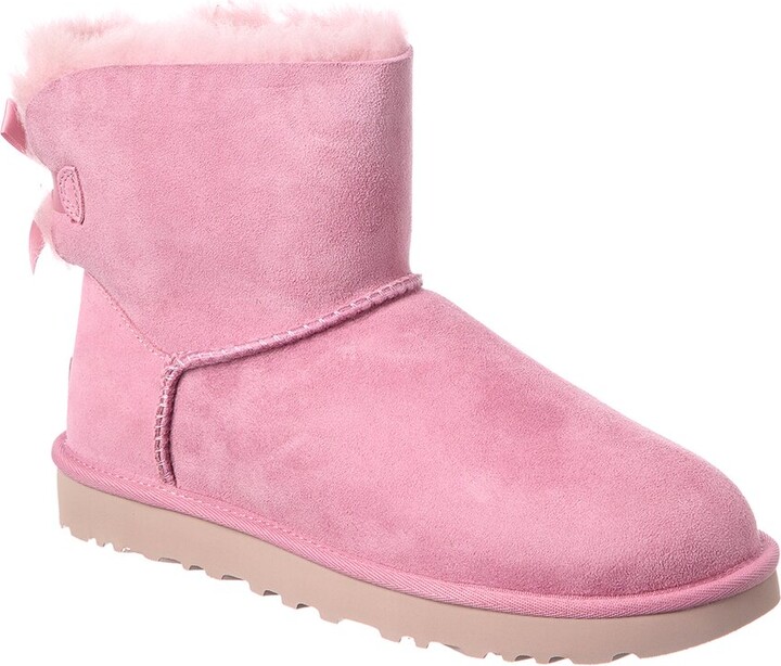 UGG Mini Bailey Bow Ii Suede & Shearling Boot - ShopStyle