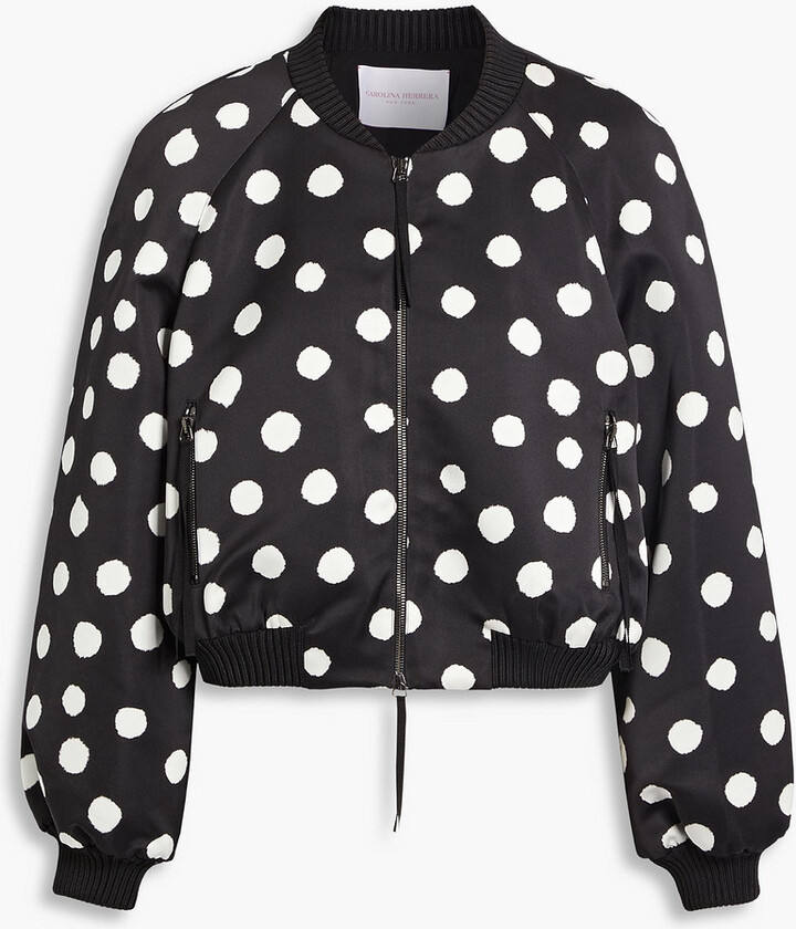 Carolina Herrera Polka-dot shell bomber jacket - ShopStyle