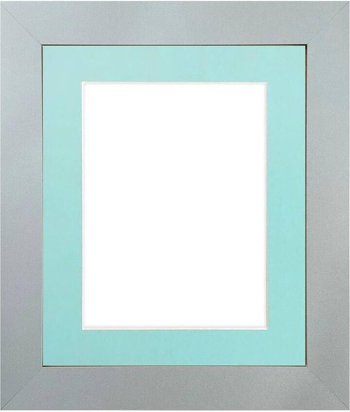 Frames & Mirrors 4U Metro Light Grey Frame with Blue Mount 50 x 70CM ...