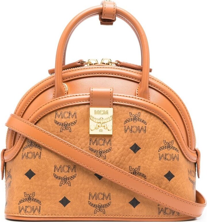 MCM small Tracy curved tote bag - ShopStyle