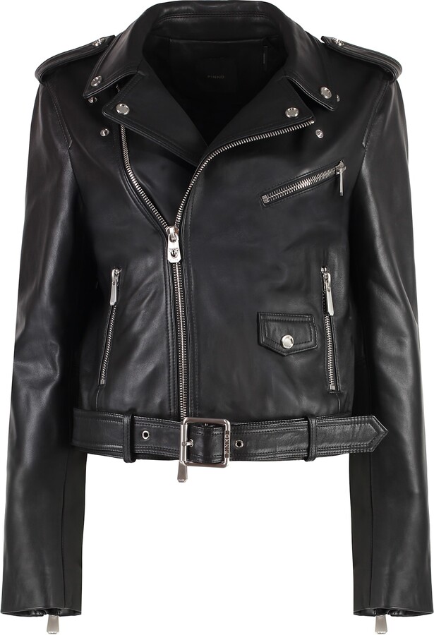 Pinko Costa Rica Leather Jacket - ShopStyle