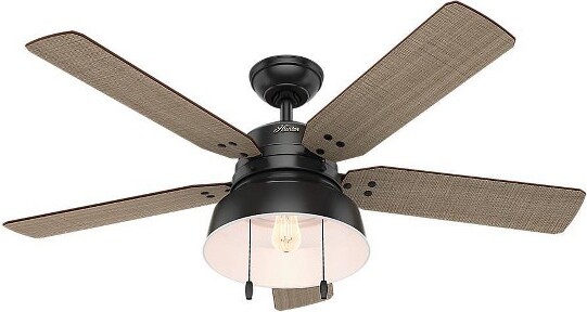 Hunter Fan 52" LED Mill Valley Damp Rated Ceiling Fan Black - Hunter ...
