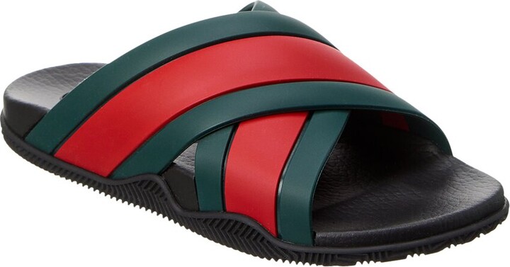 Gucci Web Rubber Slide - ShopStyle