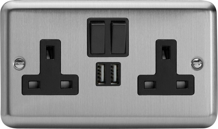 Varilight XS5U2SB 13A Socket 2-Gang With USB Black - ShopStyle Tech ...
