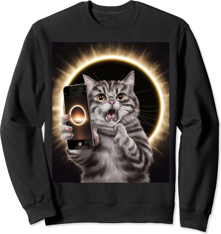 Selfie Cat Solar Eclipse Totality Hello Darkness Cat Making Selfie ...