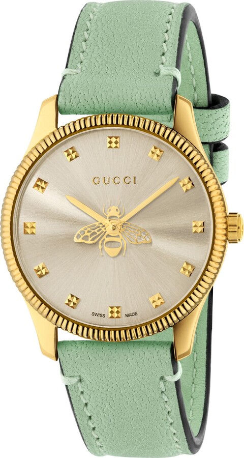 Gucci G-Timeless watch with bee, 29 mm - ShopStyle
