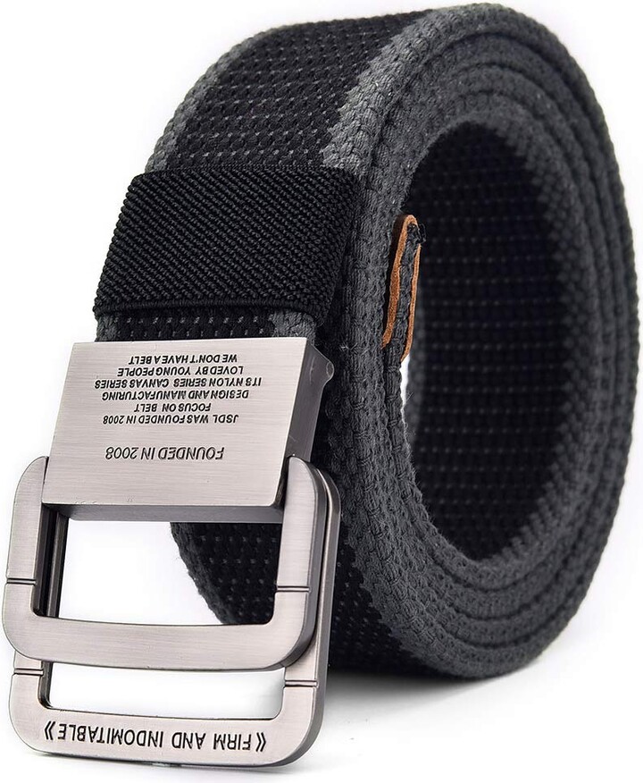 Berreri Canvas Mens Belts Military Webbing Double D Ring Adjustable ...