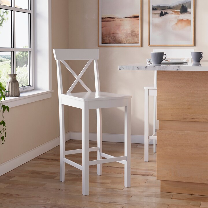 Dunelm Salisbury Counter Height Bar Stool White - ShopStyle