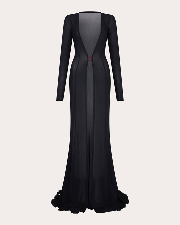 Let's Swim Sheer Mesh Shark Tooth Maxi Cover-Up Dress - ShopStyle