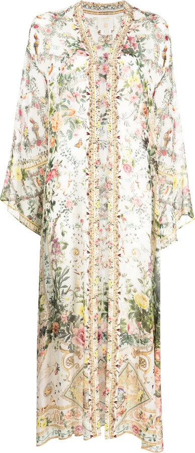 Camilla Renaissance Romance-print silk chiffon kimono - ShopStyle ...