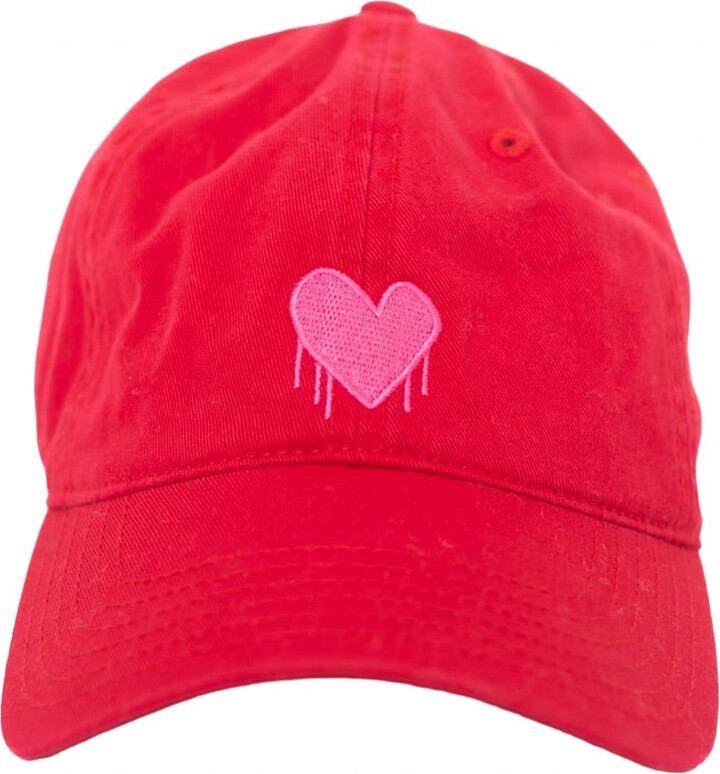 Kerri Rosenthal Women's Drippy Heart Hat In Cherri - ShopStyle