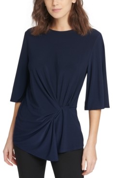 DKNY Asymmetrical Side-Knot Top - ShopStyle