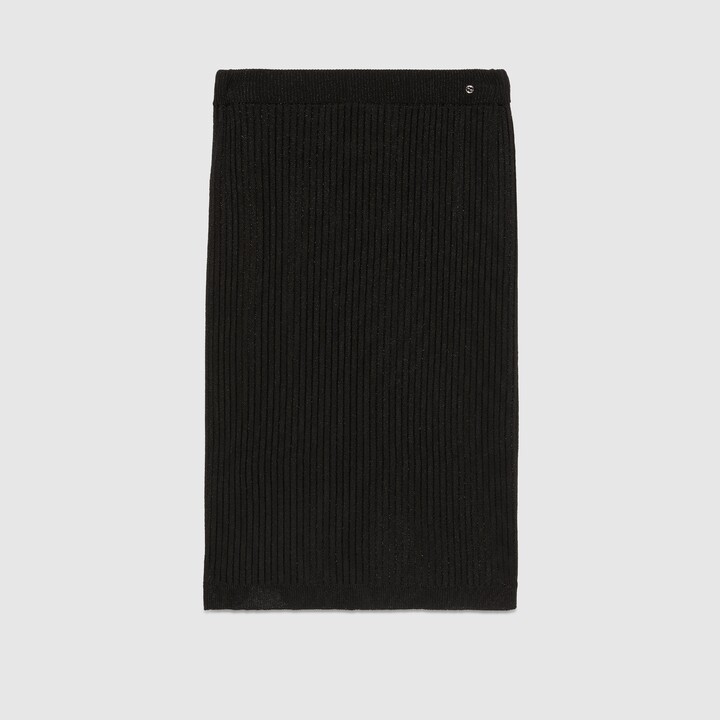 Gucci Rib stitch viscose lamé skirt - ShopStyle