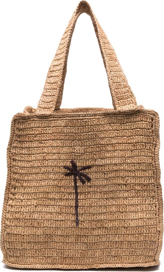 Manebi Woven-Raffia Tote Bag - ShopStyle