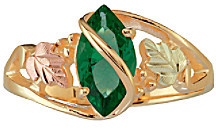 Black Hills Gold 10K Mount St. Helens Emerald Obsidianite Ring ...