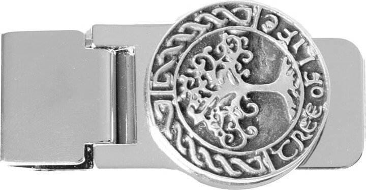 Briomhar Irish Money Clips for Men - Pewter Celtic Design Spring Loaded ...