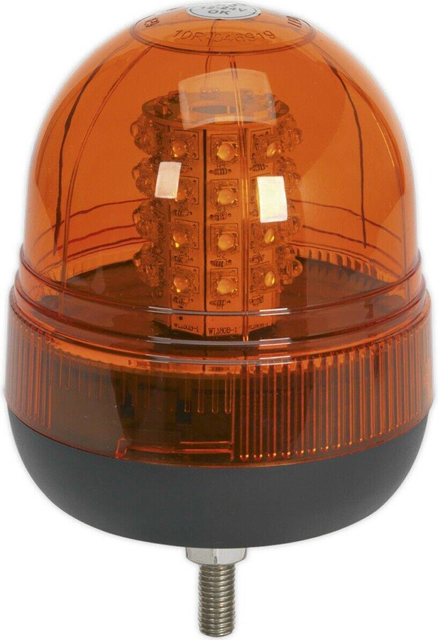 Loops 12V / 24V Fixed LED Rotating Amber Beacon Light - 12mm Threaded ...