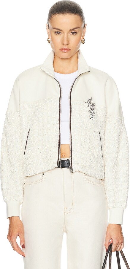 Amiri Boucle Hybrid Track Jacket in Beige - ShopStyle