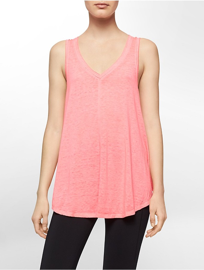 Calvin Klein Performance V-Neck Racerback Tank Top - ShopStyle