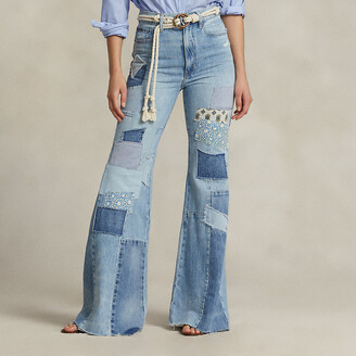 Ralph Lauren Patchwork Cotton Flare Jean - ShopStyle