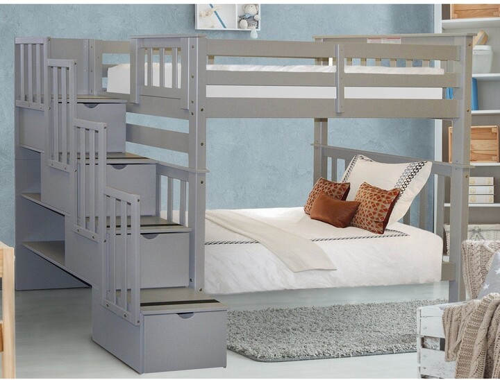Taylor& Olive Taylor & Olive Trillium Tall Twin over Twin Stairway Bunk ...