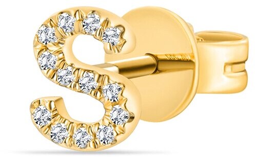Sabrina Designs 14K Diamond Initial Single Stud Letter S - ShopStyle ...