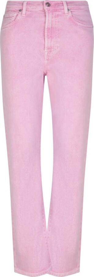 7 For All Mankind Pink Easy Slim Ankle Jeans By The Garment Showcases A ...