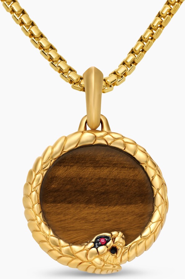 David Yurman Cairo Ouroboros Amulet in 18K Yellow Gold with Tiger ...
