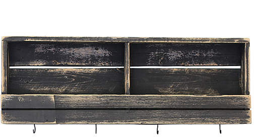 Black Rustic Slatted Wall Shelf - ShopStyle Home & Living