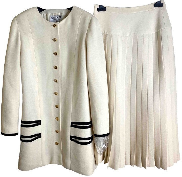 Chanel White Wool Jackets - ShopStyle