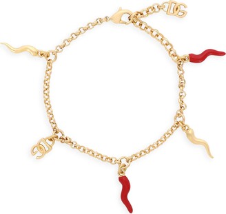 Dolce & Gabbana 18K Yellow Gold & Diamond Sacred Heart Bangle ...