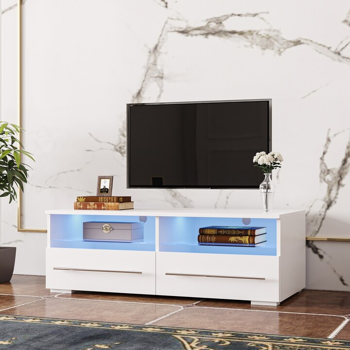 EDWINRAY Rustic Style TV Stand for 43 Inch TV, Entertainment Center ...