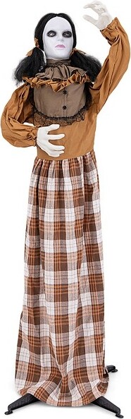 Tangkula 5.8 FT Halloween Animated Haunted Woman with Pop Up Head ...