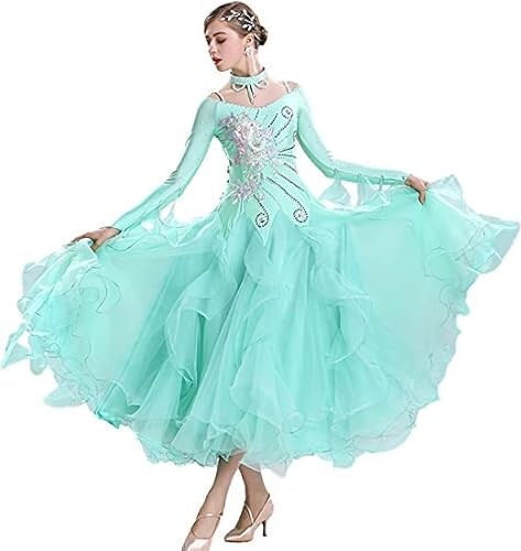 MOrfiL Professional Ballroom Dance Dresses Women's Waltz Salsa ...