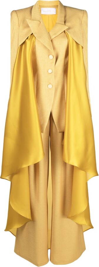 Gaby Charbachy Draped Peak Collar Suit - ShopStyle