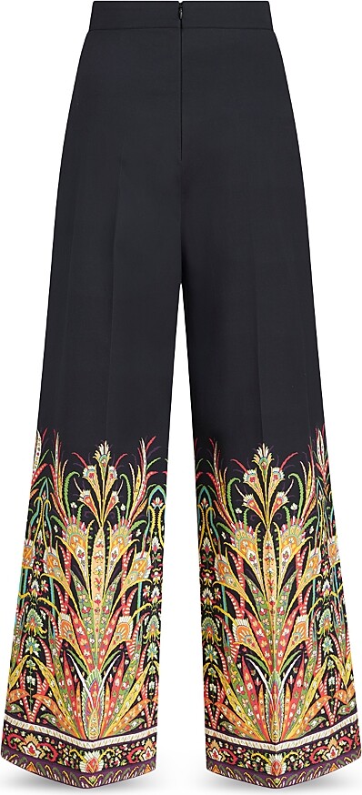 Etro Printed Border Wide Leg Pants - ShopStyle