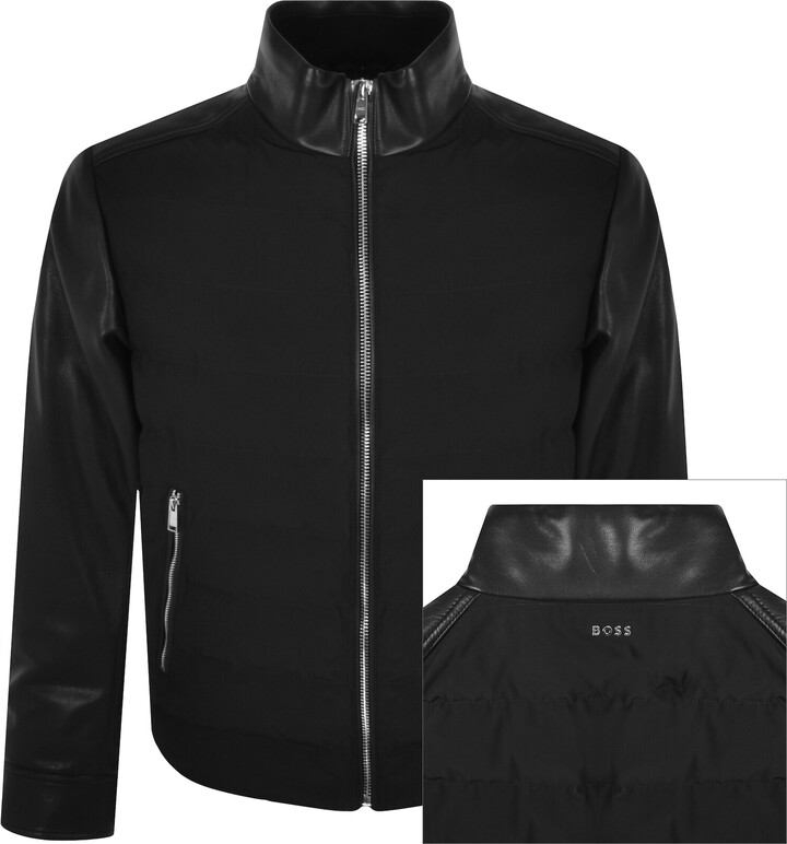 Boss Business BOSS C Mersino Leather Jacket Black - ShopStyle