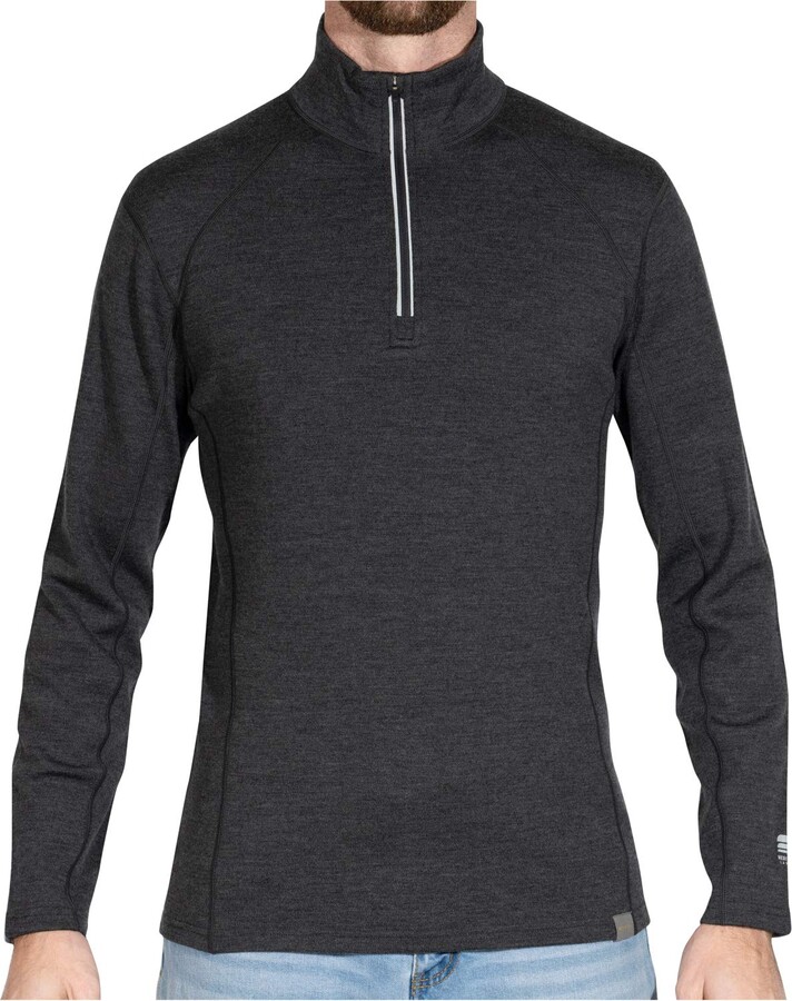 MERIWOOL Mens Base Layer 100% Merino Wool Heavyweight 400g Half Zip ...