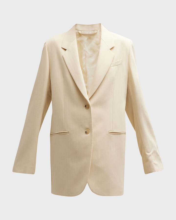 Totême Tailored Herringbone Single-Breasted Suit Jacket - ShopStyle Blazers