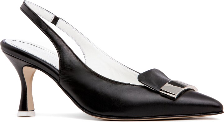 Beautiisoles by Robyn Shreiber Made in Italy Fiona Black Leather Work ...