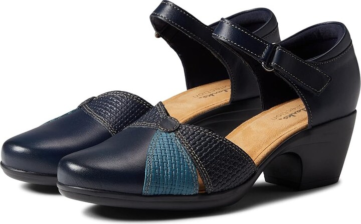 Clarks Emily Rae (Navy Combi) Women's Shoes - ShopStyle Sandals