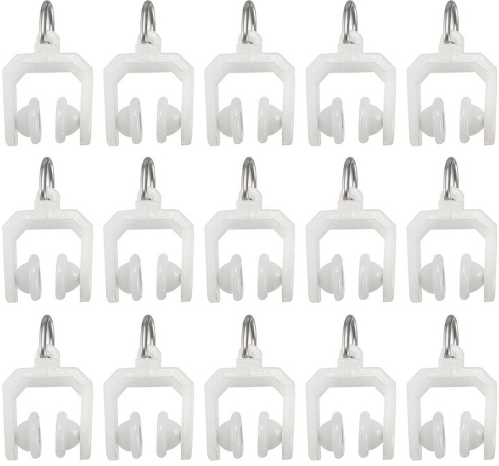 Unique Bargains Curtain Track Rollers Plastic Twin Wheeled Carriers 9mm ...
