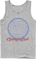 Nickelodeon Men's SpongeBob SquarePants Line Art Cursive Logo Portrait ...